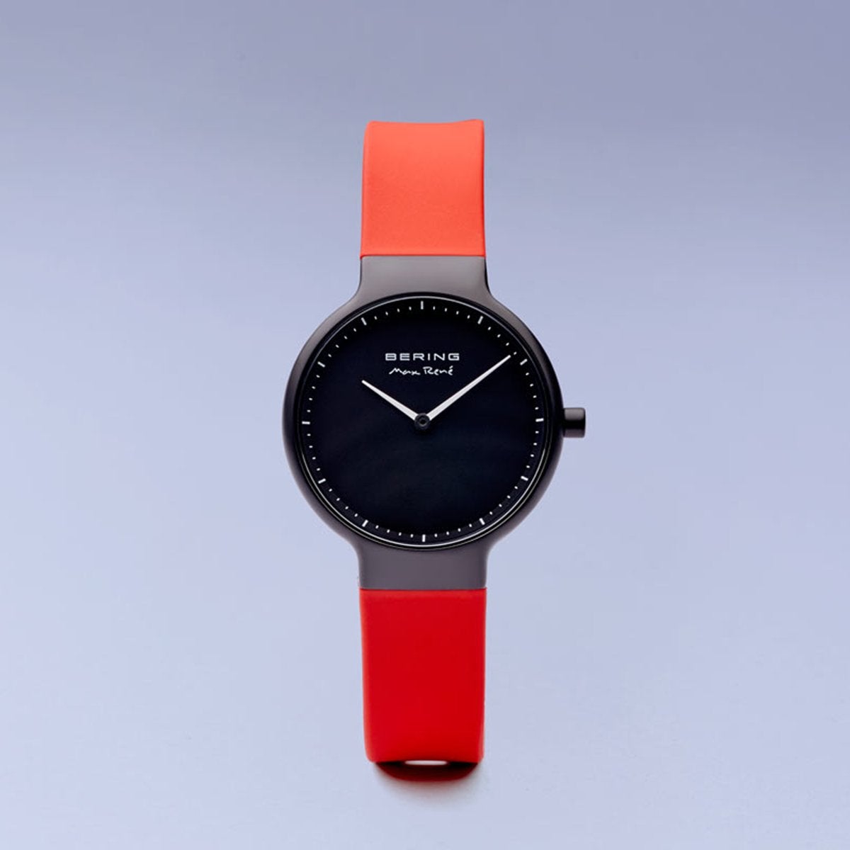 Bering Max René Matt Black Red Silicone Watch – Watch Repair Sydney